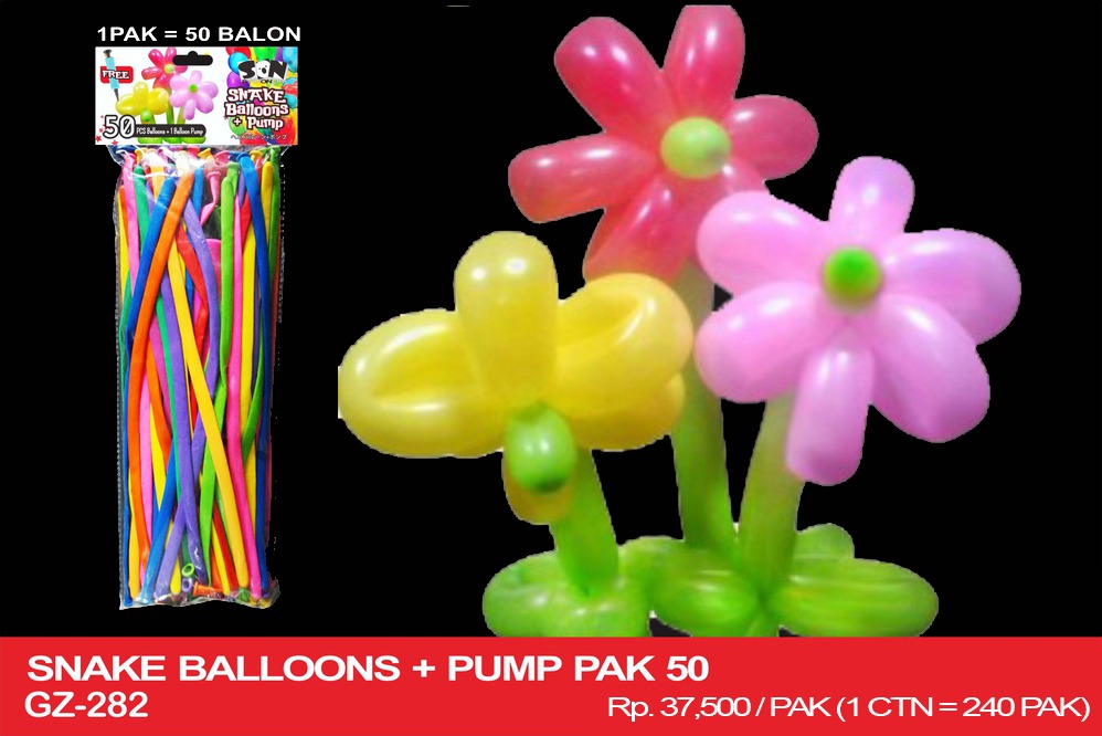 SNAKE BALLOONS + PUMP PAK 50 – Sumber Market