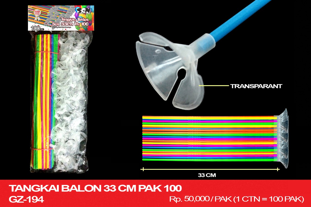 TANGKAI BALON 33 CM PAK 100 – Sumber Market